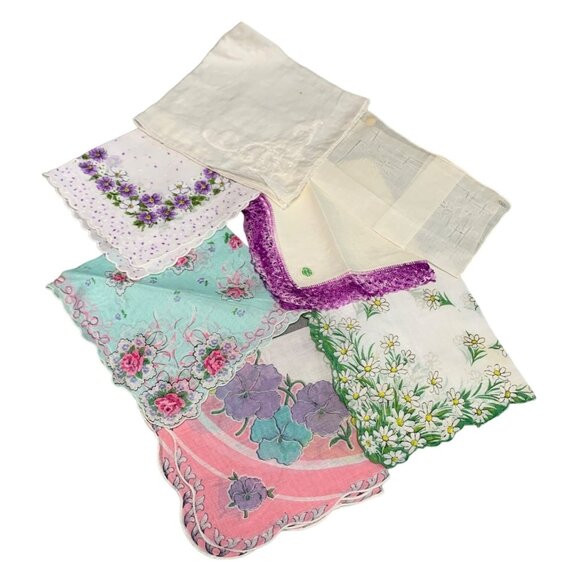 Accessories | Vintage Handkerchief Collection Floral Embroidered ...